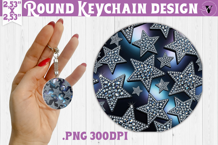Vintage vibe Round keychain | Y2K glamorous style (6181361)