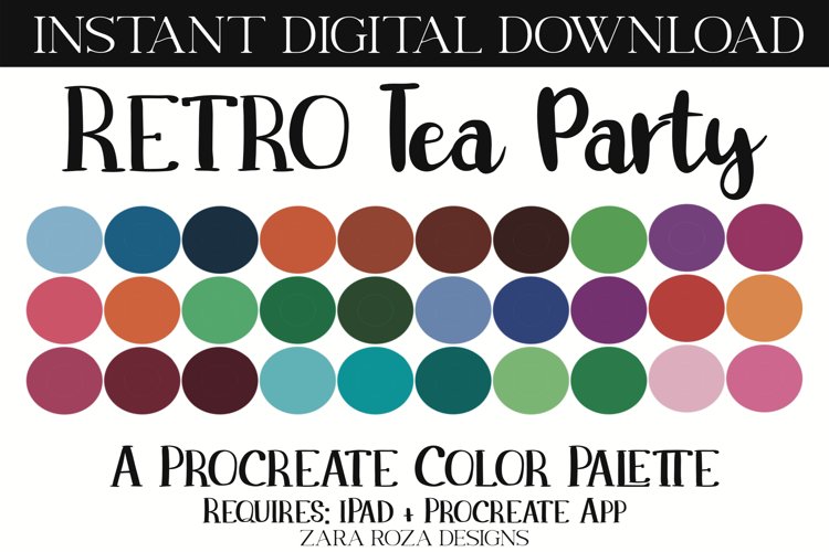 Retro Tea Party Procreate Color Palette