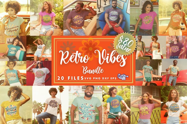 Retro 70s Svg Bundle | 20 Groovy Sayings Shirt Designs