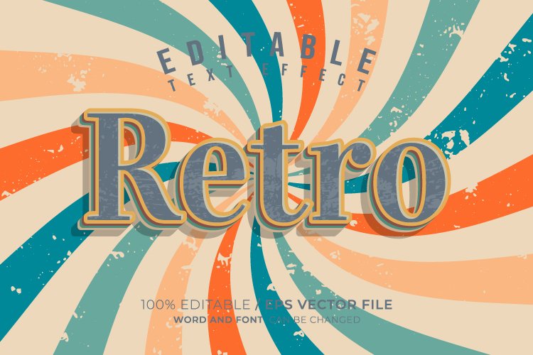 Retro Vintage Editable Text Effect