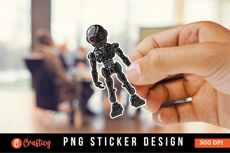Robot Sticker Clipart,Scrapbook sticker,Printable sticker