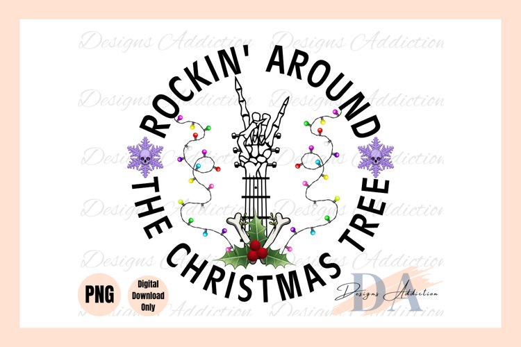 Rockin' around the Christmas tree sublimation design