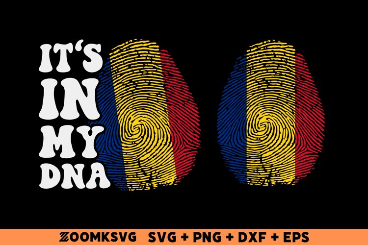 It's in my DNA Romania Flag Fingerprint (4037155)
