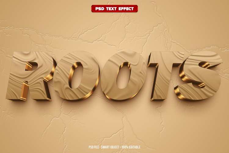 Roots 3D editable text effect