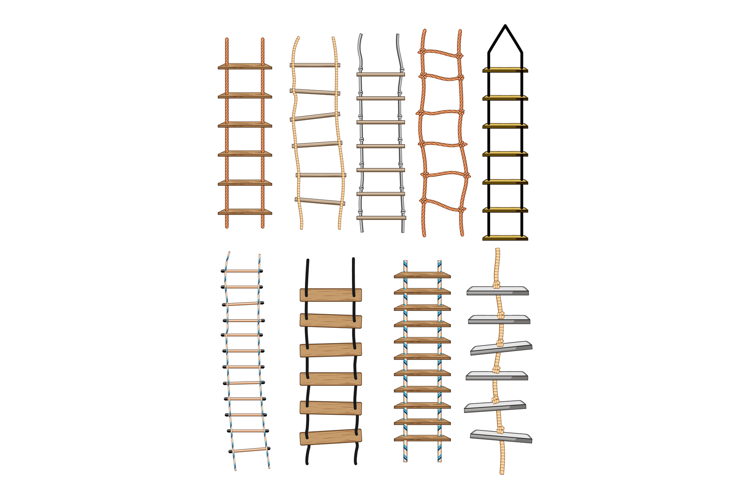 Rope ladders collection representing different designs and c