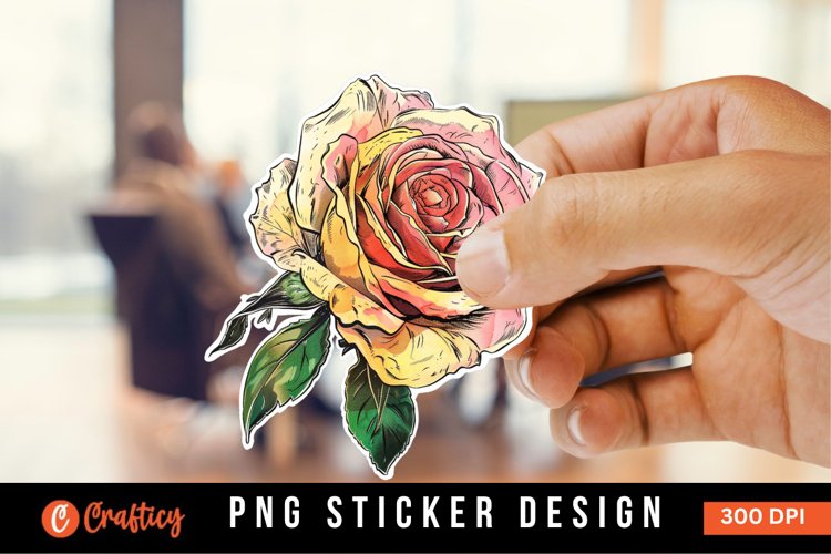 Rose Sticker Clipart,Botanical Sticker,Garden Flower Sticker
