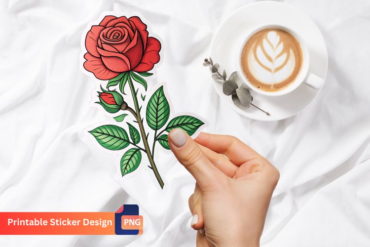Rose Flower Sticker, Floral Sticker, Nature Sticker