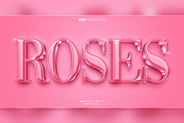 Roses 3D editable text effect