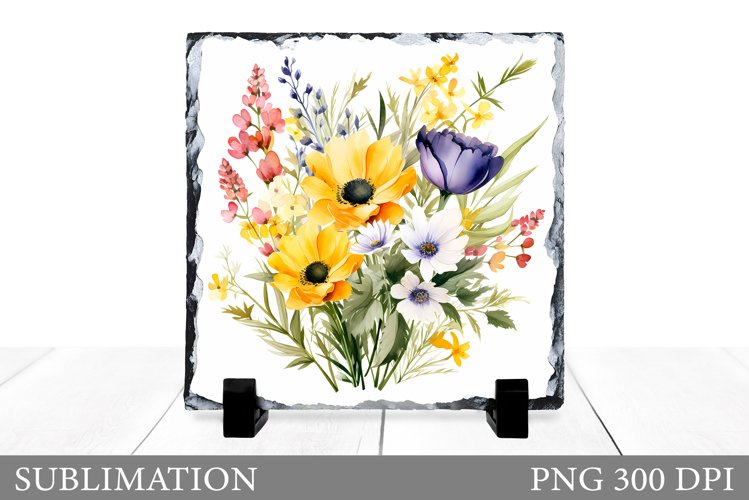 Wildflowers Sublimation. Flowers Slate Sublimation (3563188)