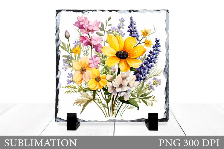 Flowers Square Sublimation. Flowers Slate (3562346)