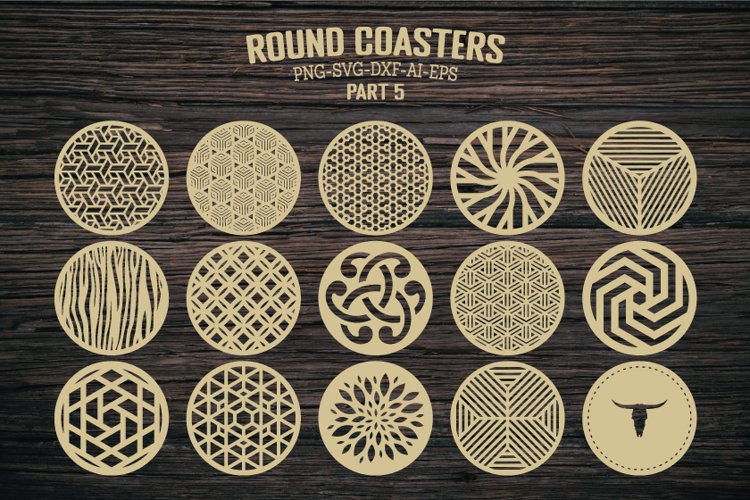 Round Coaster SVG Template Coaster Template Laser Cut File