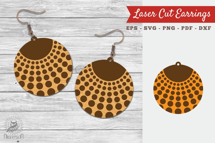 Round Laser Cut Earrings SVG 1