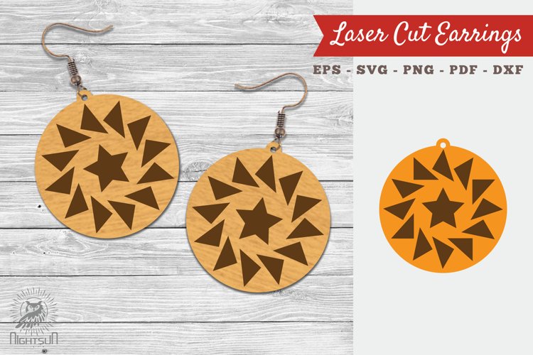 Round Laser Cut Earrings SVG 9
