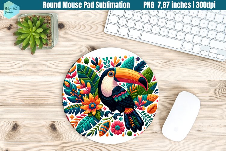 Round Mouse Pad | Toucan PNG (3648317)