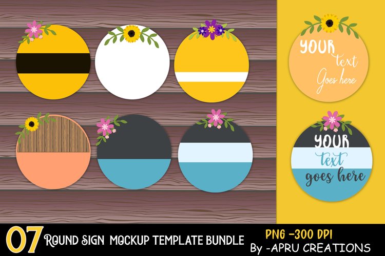 round sign mockup bundle (2062740)