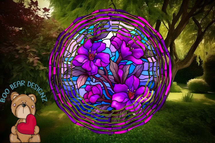 Stain Glass Floral Wind Spinner design