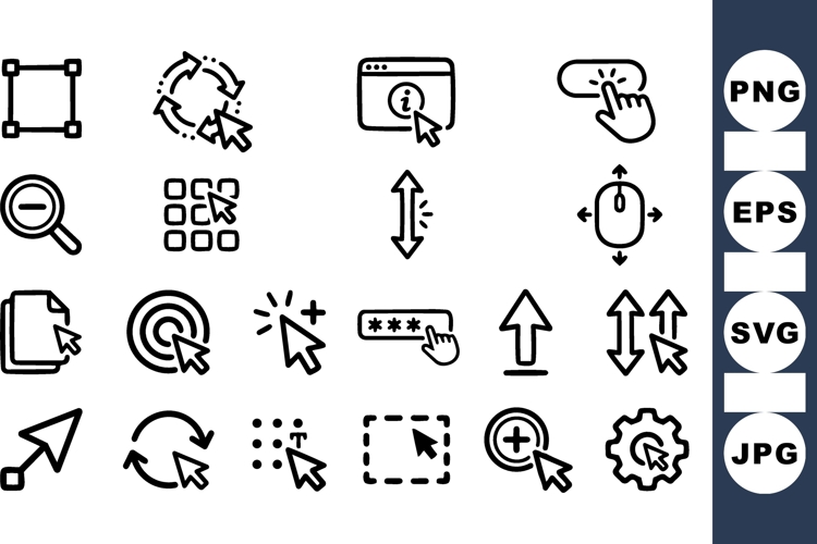 Minimal Cursor Icon Vector Set for UI Design