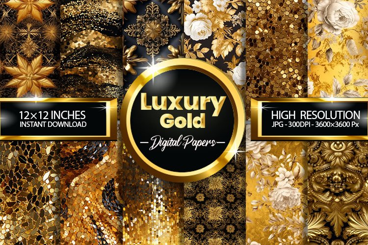 Luxury Gold Pattern Digital Papers