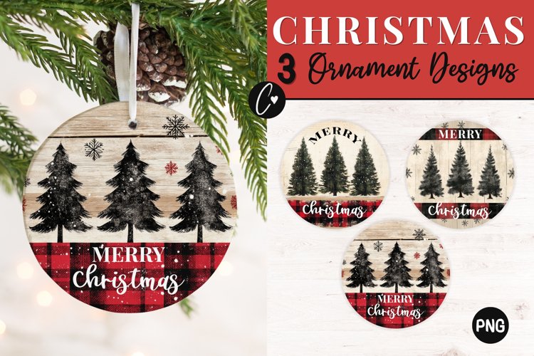 Rustic Merry Christmas Ornament | Farmhouse PNG (4725314)