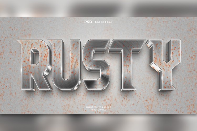 Rusty 3D editable text effect (4564132)