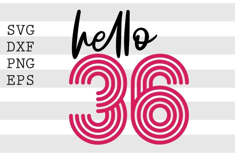hello 36 Birthday SVG Design