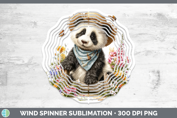 Panda Bear Wind Spinner Safari Bandana Summer Sublimation Sp