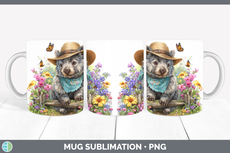 Wombat Mug Wrap Safari Bandana Summer Sublimation Coffee Cup