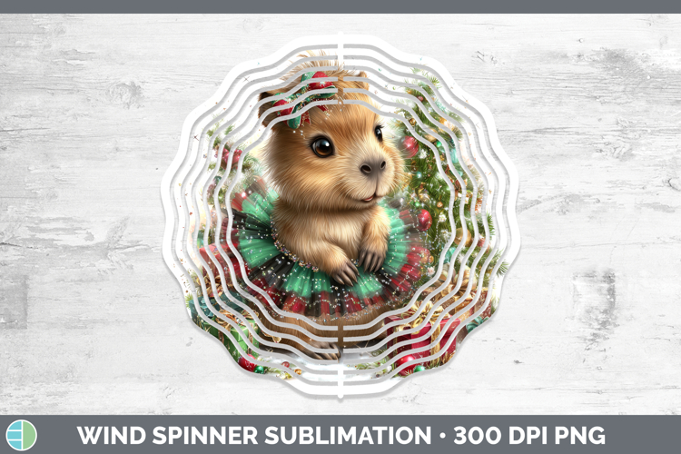 Safari Cute Christmas Capybara Wind Spinner Sublimation Spin