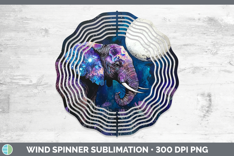 Safari Galaxy Elephant Wind Spinner Sublimation Spinner Desi