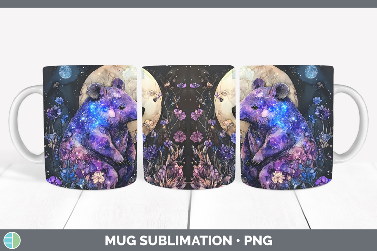 Safari Galaxy Wombat Mug Wrap Sublimation Coffee Cup Designs