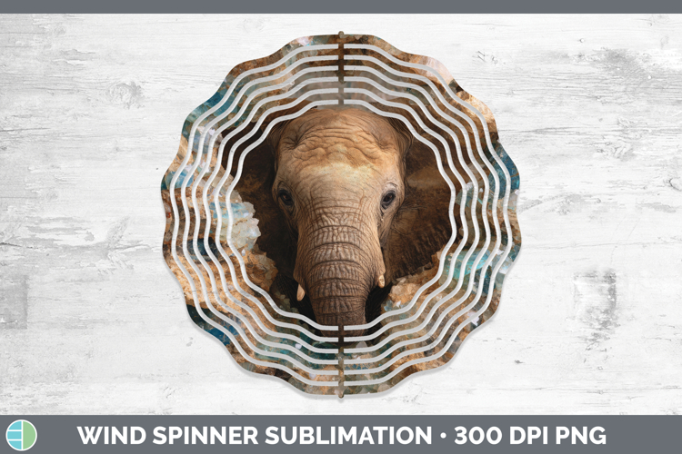 Elephant Wind Spinner Safari Geode Wall Sublimation Spinner
