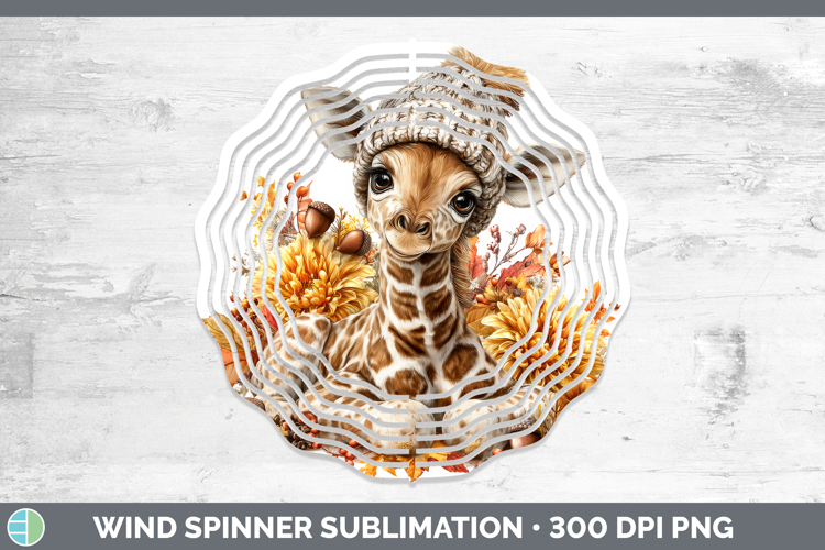 Giraffe Wind Spinner Safari Knit Hat Sublimation Spinner Des