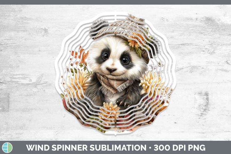 Panda Bear Wind Spinner Safari Knit Hat Sublimation Spinner