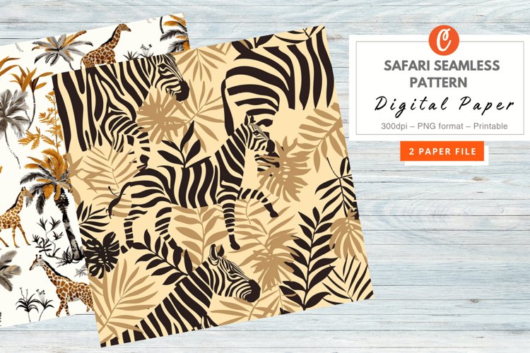SAFARI seamless pattern Digital paper
