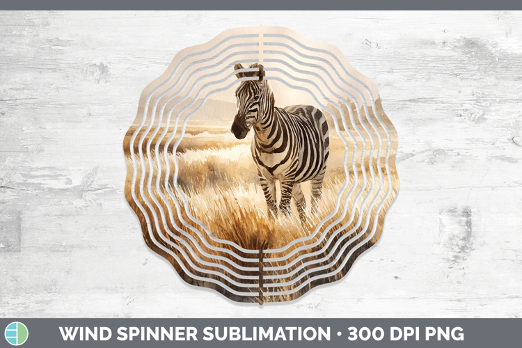 Zebra Safari Sunset Wind Spinner Sublimation Design