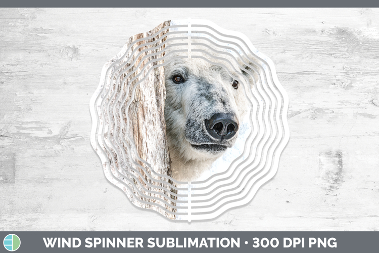 Polar Bear Safari Tree Peek Wind Spinner Sublimation Design