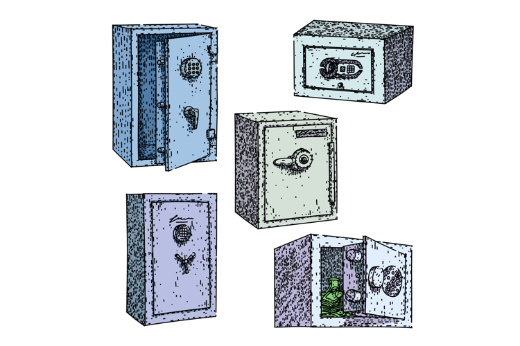 safe set sketch hand drawn (6570032)