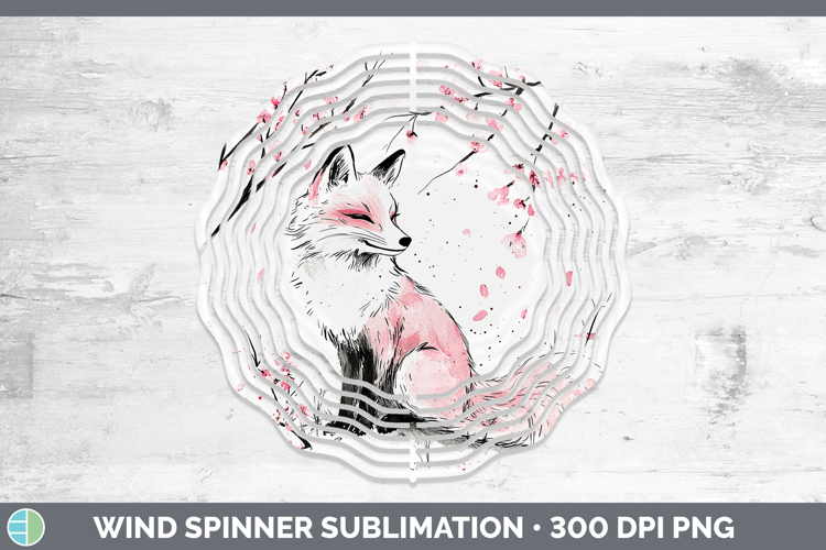 Sakura Fox Wind Spinner Sublimation Spinner Designs