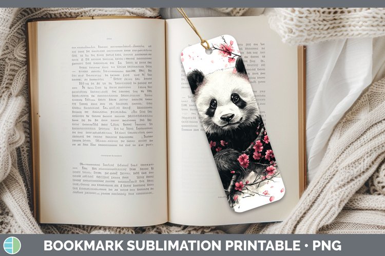 Sakura Panda Bookmark Sublimation Printable Designs