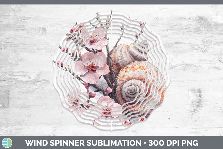 Sakura Seashell Wind Spinner Sublimation Spinner Designs