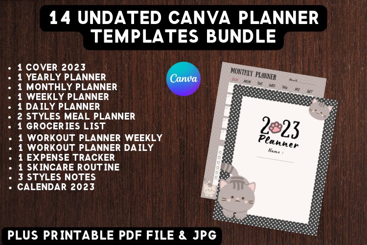 14in1 Printable Canva Planner Templates Bundles 9
