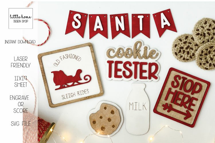 Santa cookies | santa laser files bundle