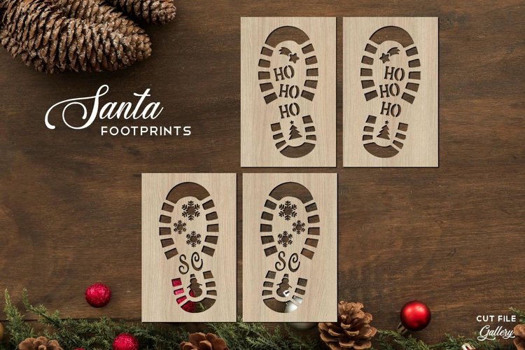Santa Footprint Stencil / SVG cut file (2060584) | Laser Cutting ...