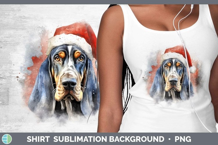 Santa Hat Bluetick Coonhound Shirt Sublimation Sublimation B