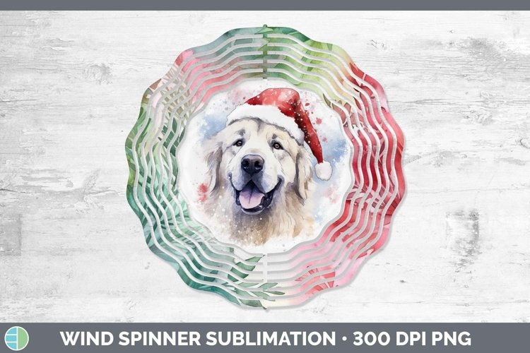 Santa Hat Great Pyrenees Wind Spinner Sublimation Spinner De