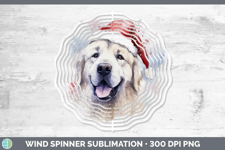 Santa Hat Great Pyrenees Wind Spinner Sublimation Spinner De