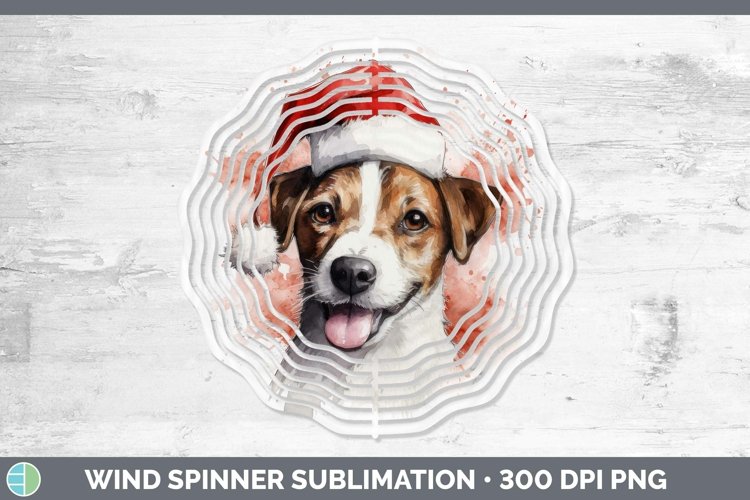 Santa Hat Jack Russell Terrier Wind Spinner Sublimation Spin