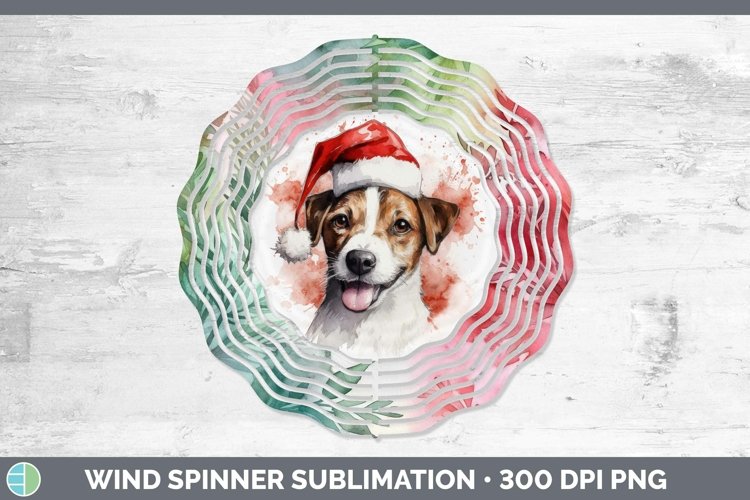 Santa Hat Jack Russell Terrier Wind Spinner Sublimation Spin