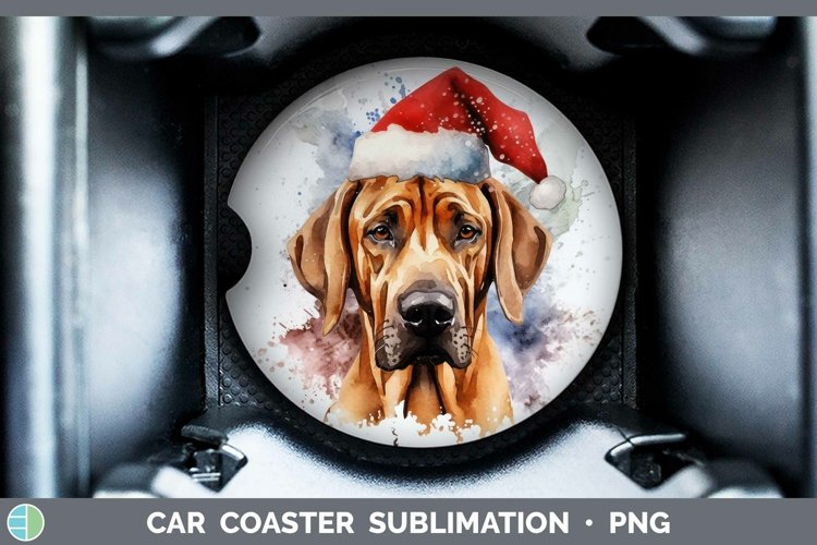 Santa Hat Rhodesian Ridgeback Car Coaster Sublimation Coaste