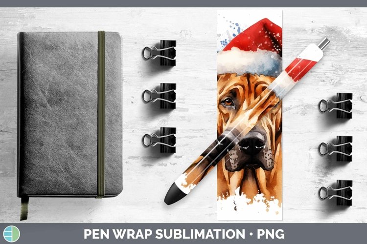 Santa Hat Rhodesian Ridgeback Pen Wrap Sublimation Epoxy Pen